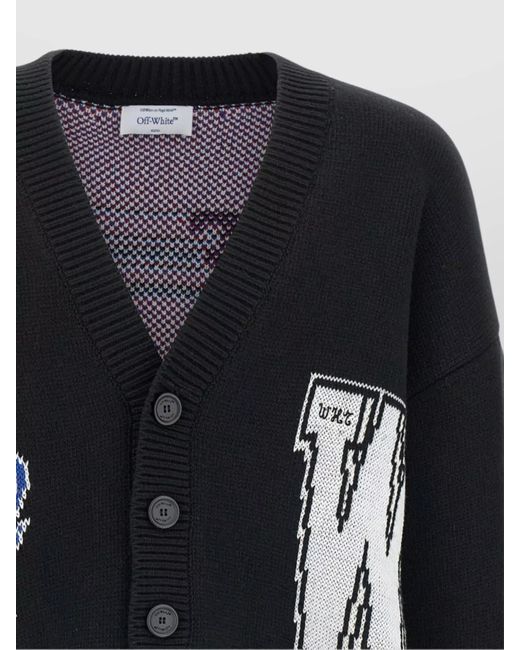 Off-White c/o Virgil Abloh Ribbed Cuff Cardigan Featuring Graphic ...