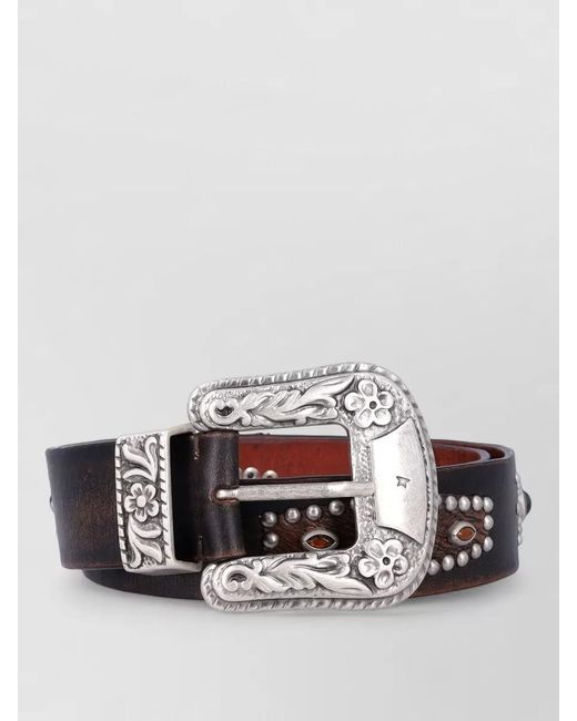 Golden Goose Belt Decorative Buckle Floral Engraving Studs in Metallic ...