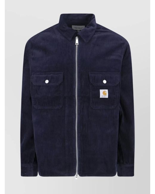 Carhartt Casual Corduroy Jacket Button Cuffs in Blue for Men | Lyst UK