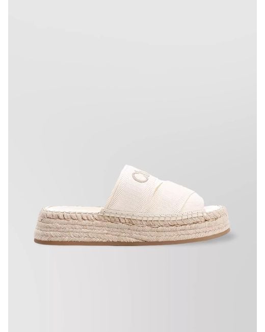 Chloé Mila Canvas Espadrille Platform Mules in Natural | Lyst