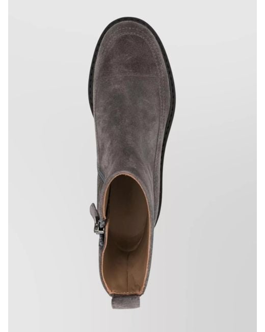 Emporio Armani Chunky Sole Ankle Boots With Suede Finish in Grey | Lyst UK