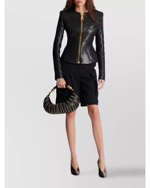 Balmain Tailored Lambskin Jacket Zipper in Black | Lyst UK