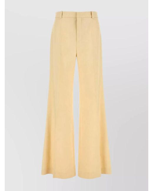 Chloé Wide-Leg Canvas Pant Back Pockets in Natural | Lyst
