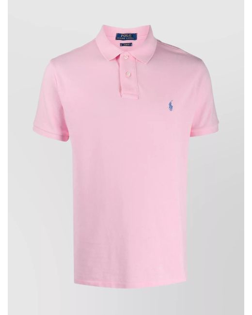 Ralph Lauren Knit Logo Polo Side Slits in Pink for Men | Lyst