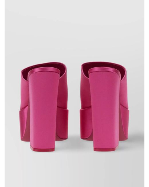 Paris Texas Platform Satin Open Toe Mule in Pink | Lyst UK