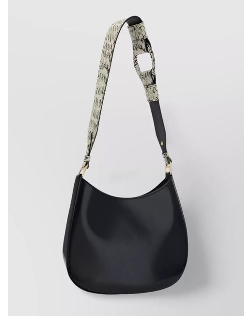 Prada Compact Leather Shoulder Bag With Python Strap in White | Lyst UK