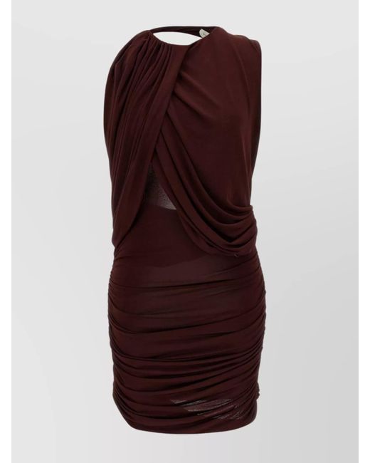 Magda Butrym Draped Halter Neck Open Back Dress in Purple | Lyst UK