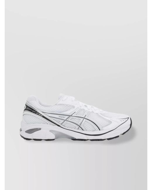 Asics Mesh Upper Panelled Sneakers With Ridged Rubber Sole in White ...