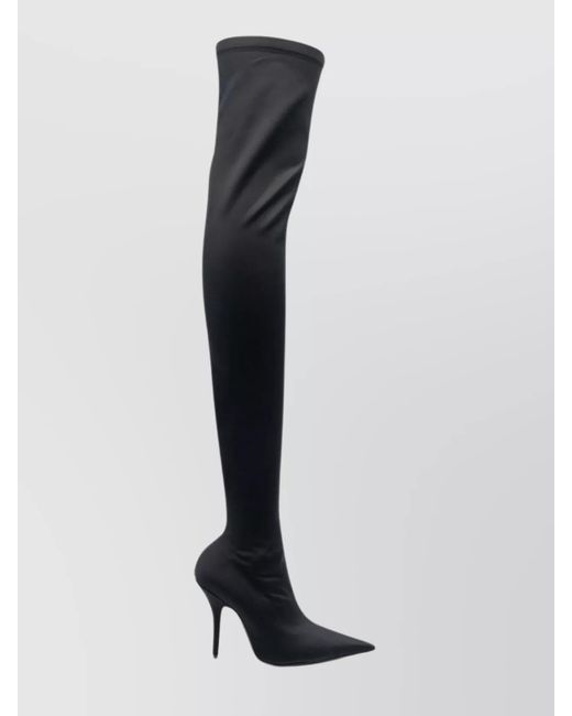Balenciaga Stiletto Heel Calf-Length Stretch Boots in Black | Lyst