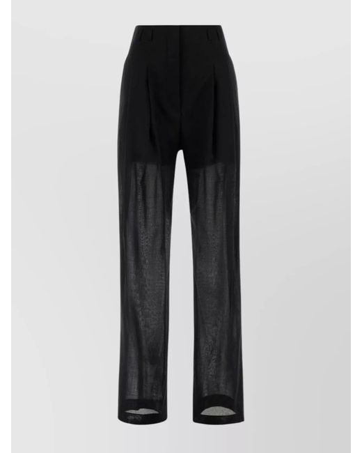 Philosophy Wide-Leg Pant With Sheer Lower Panel in Black | Lyst