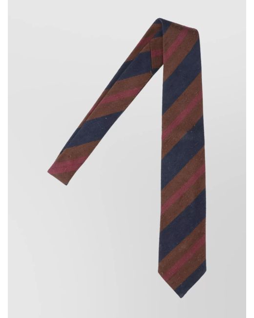 Finamore 1925 Diagonal Striped Ties Traditional Shape in White for Men ...