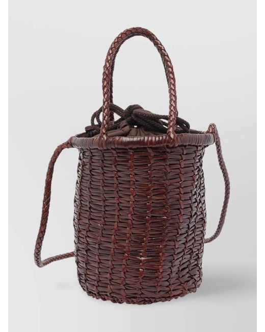 Dragon Diffusion Woven Texture Shoulder Bag With Dual Handles in Brown ...