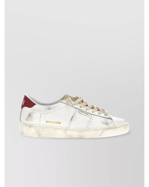 Golden Goose Distressed Sneakers With Perforated Toe Cap in Natural | Lyst