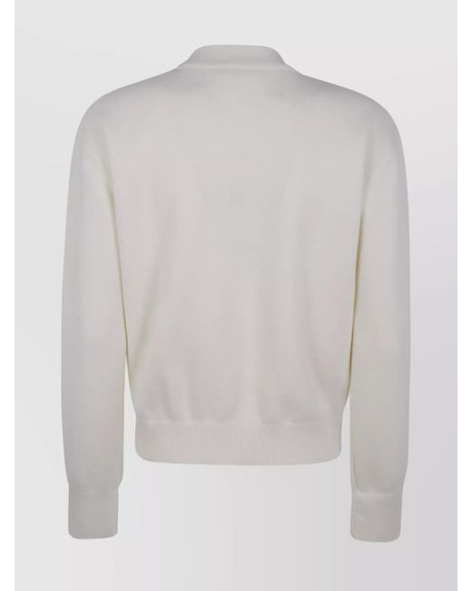 Max Mara Merino Wool Bomber Jacket With Long Sleeves in White | Lyst UK