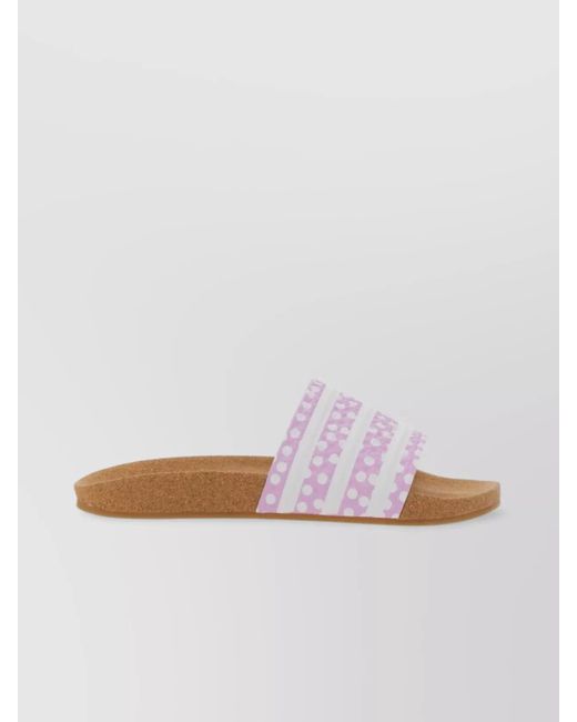 adidas Originals Textured Strap Flat Sole Sandals in White | Lyst UK