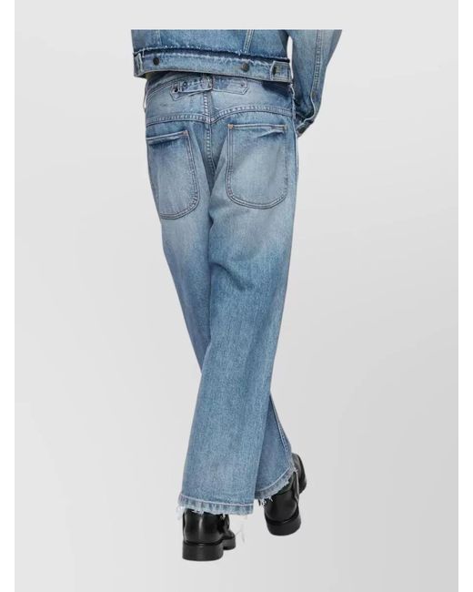 Maison Margiela Five Pocket Straight Leg Raw Hem Jeans in Blue for Men ...