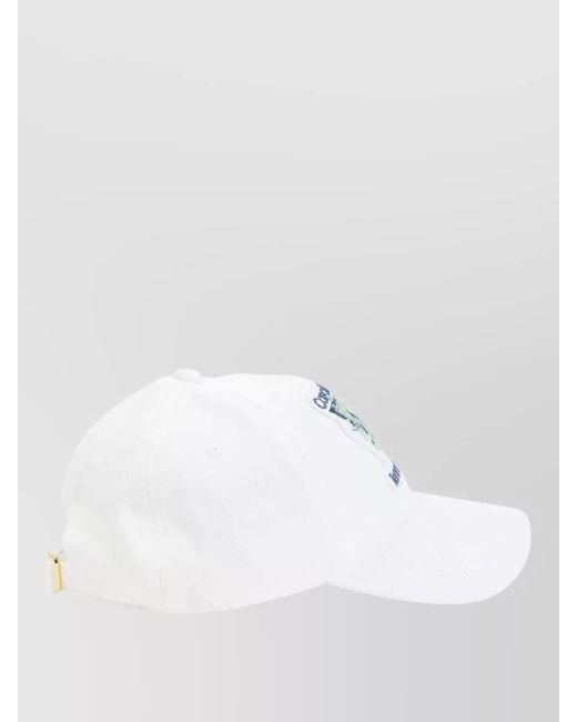 CASABLANCA Flaming Tennis Cotton Canvas Baseball Hat in White for Men ...