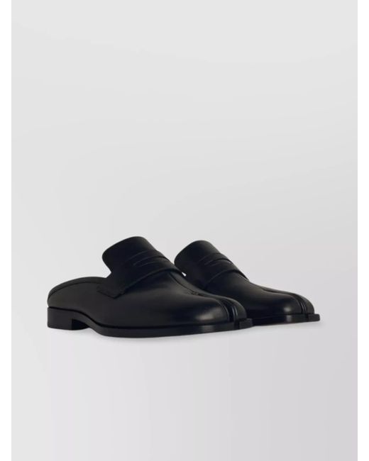 Maison Margiela 'Tabi' Leather Penny Strap Sabots in Blue for Men | Lyst