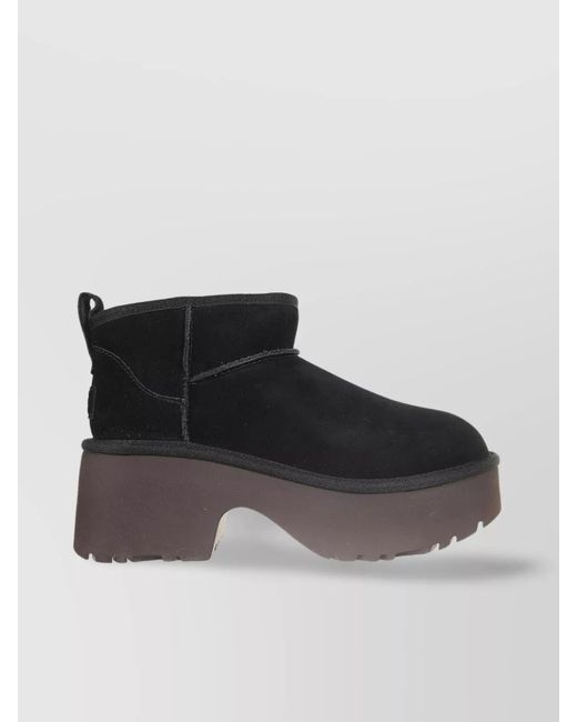 UGG Mini Lug Sole Platform Ankle Boots in Black | Lyst