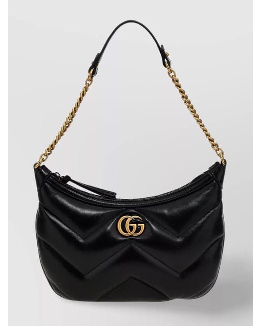 Gucci Small Quilted Shoulder Bag With Chain Strap in Black | Lyst