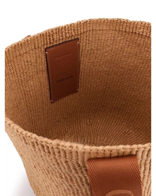 Chloé Woody Raffia Logo Handle Shoulder Bag in Brown | Lyst UK
