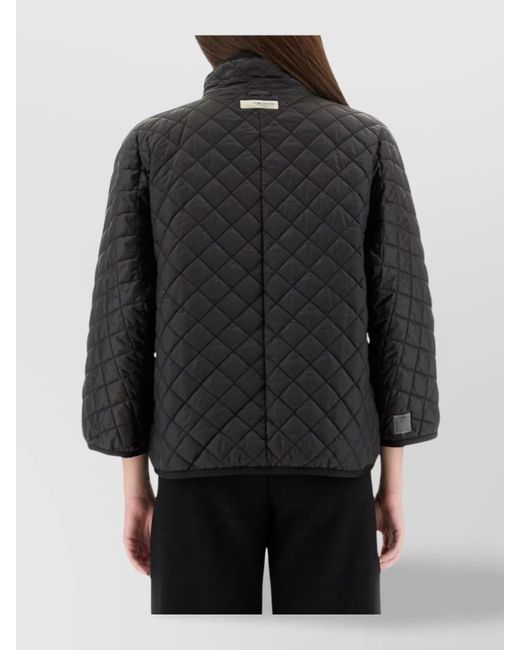 Max Mara Lightweight Quilted Jacket High Collar in Black | Lyst UK
