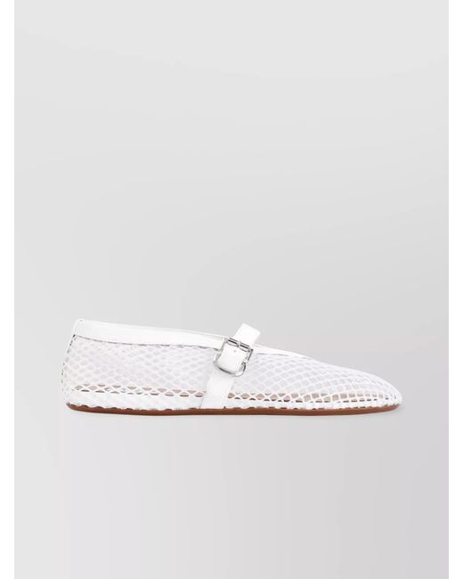 Alaïa Mesh Ballerina Flats in White | Lyst UK