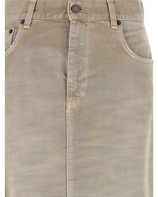 Haikure Cotton Asymmetric Skirt in Natural | Lyst UK