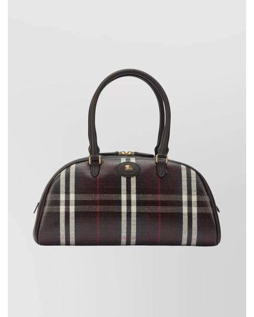 Burberry Structured Check Pattern Crossbody Bag in Black | Lyst UK