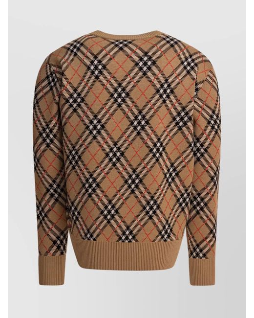 Burberry Vintage Check Crewneck Sweater in Brown for Men | Lyst UK