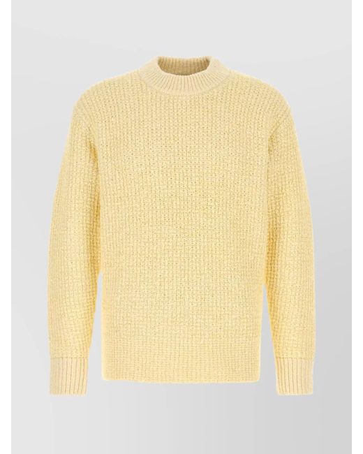 Stone Island Bouclé Knit Sweater Ribbed Cuffs in Yellow for Men | Lyst