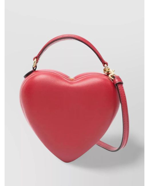 Moschino Nappa Heart Top Handle Clutch Bag in Pink | Lyst