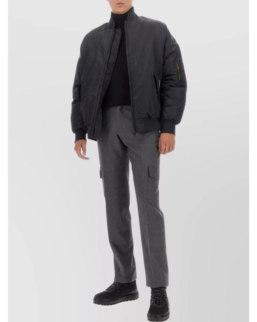 K-Way Oversized Bomber Jacket With Ribbed Finish in Black for Men | Lyst UK