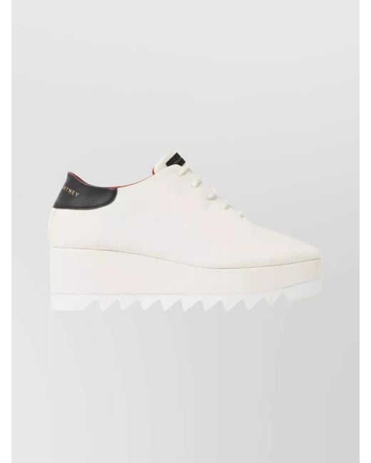 Stella McCartney Elevated Round Toe Platform Sneakers in Natural | Lyst UK