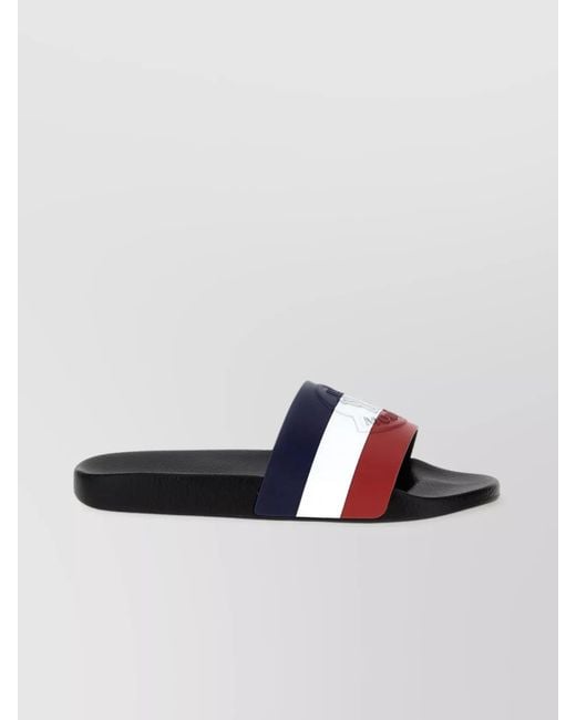 Moncler Tricolor Strap Open Toe Textured Footbed Slides for Men | Lyst