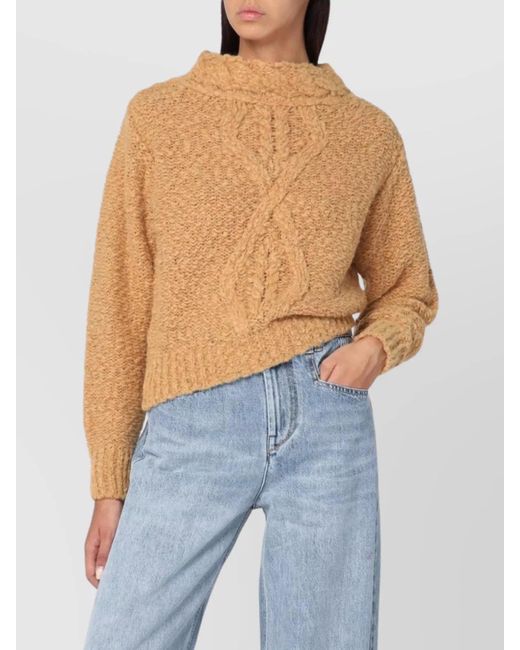 Isabel Marant Romane Cable Knit Alpaca Sweater in Blue | Lyst UK