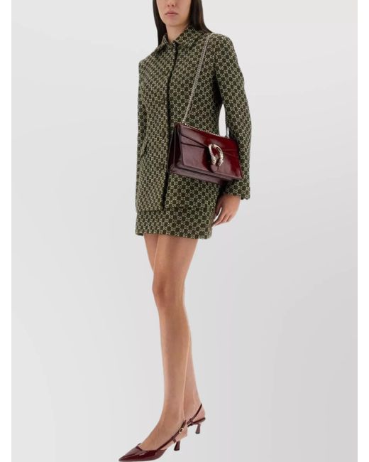 Gucci Cotton Bouclé Jacket Structured Design in Green | Lyst UK