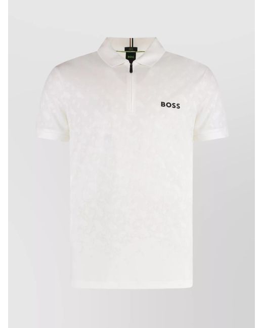 BOSS Performance Fabric Polo Shirt in White for Men | Lyst UK