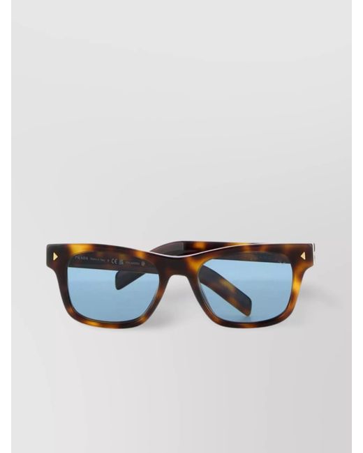 Prada Square Frame Sunglasses Lenses in Blue for Men | Lyst