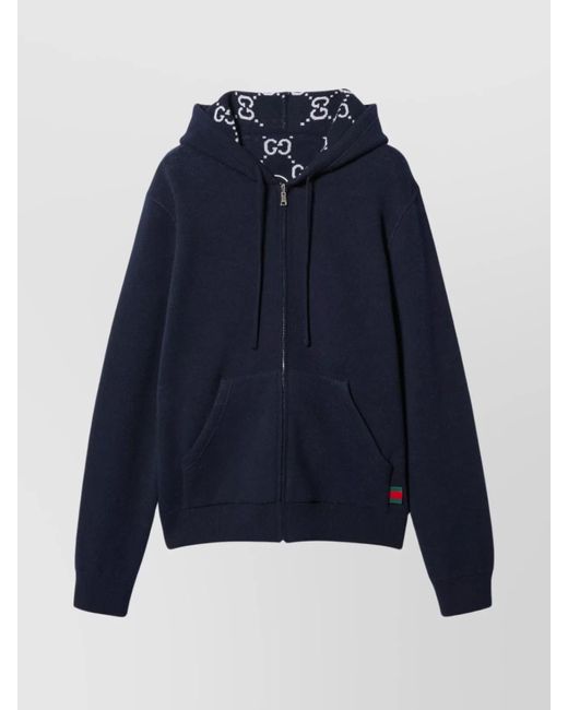 Gucci Reversible Wool Jacket Gg Pattern in Blue for Men | Lyst