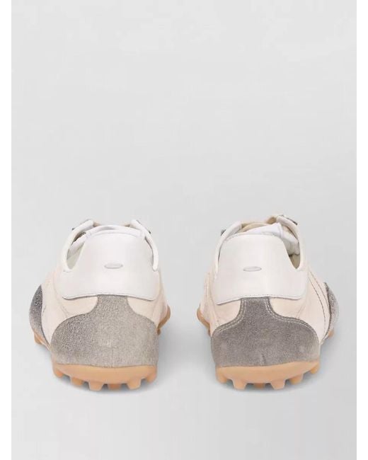 Maison Margiela Sprinters Low Top Layered Leather Sneakers in Natural ...