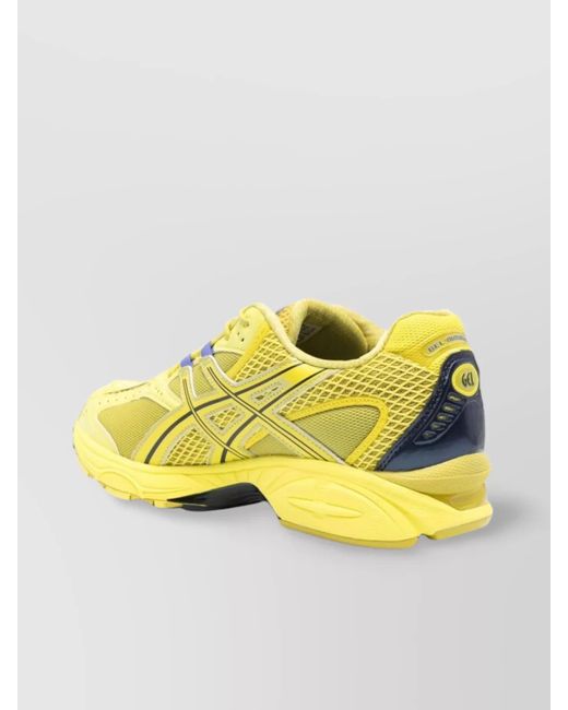 Asics Mesh Rubber Sole Sneakers With Branded Heel in Yellow for Men ...