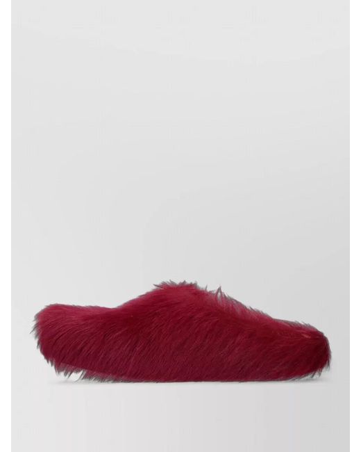 Marni Cozy Faux Fur Flat Sole Slippers in Red for Men | Lyst
