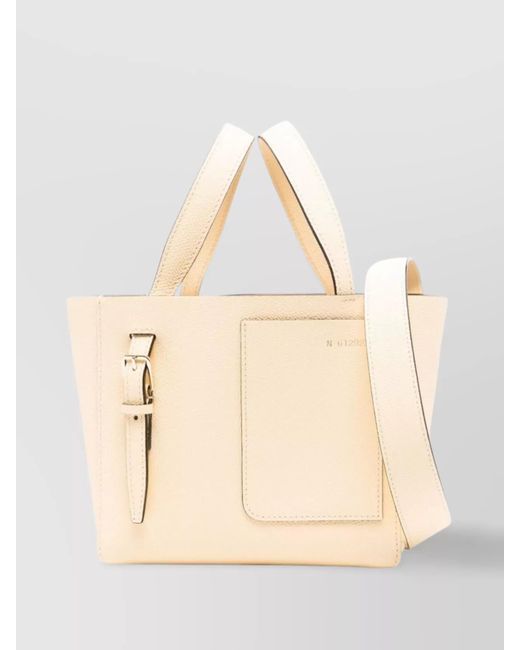 Valextra Micro Bucket Tote Bag With Adjustable Handles in Natural | Lyst