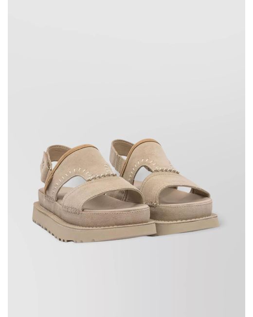UGG Toe Open Sole Textured Detailing Stitch in Natural | Lyst