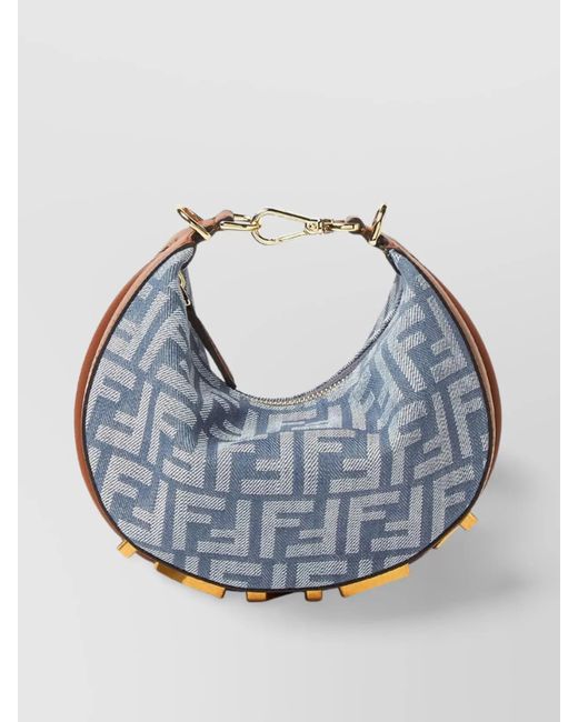 Fendi Small Ff Logo Crossbody Bag in Blue | Lyst