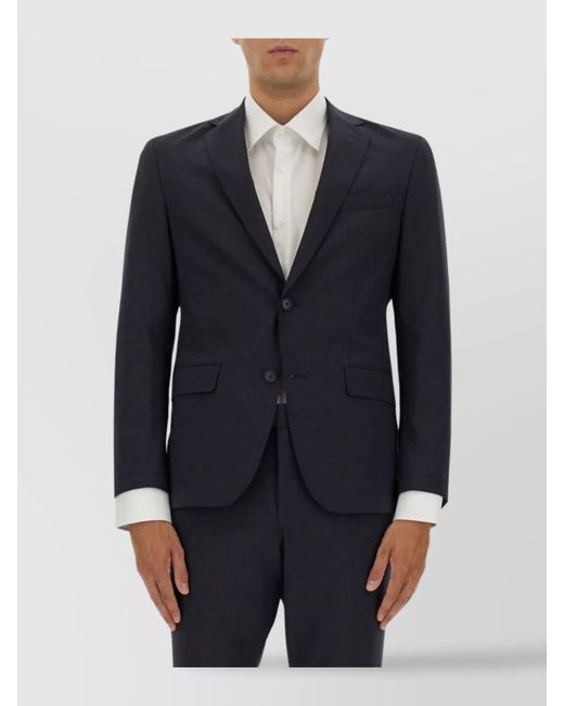 BOSS Tailored Suit Buttoned Cuffs in Blue for Men | Lyst UK