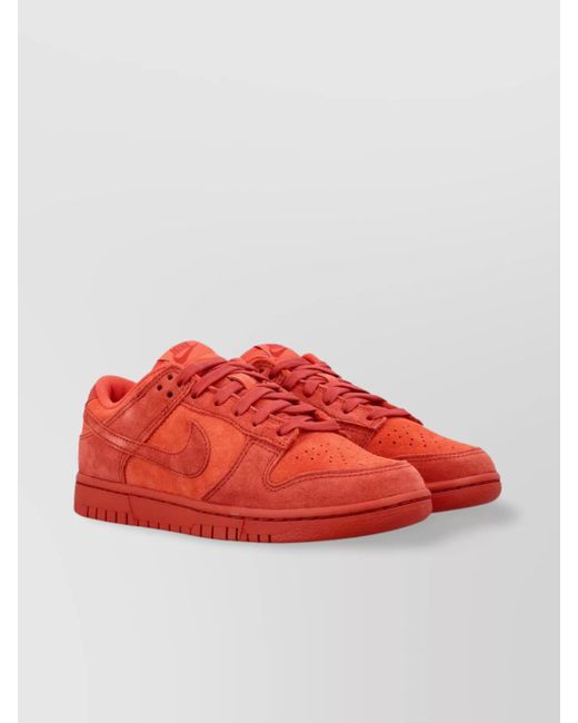 Nike Suede Low-Top Sneakers Rubber Sole in Red | Lyst