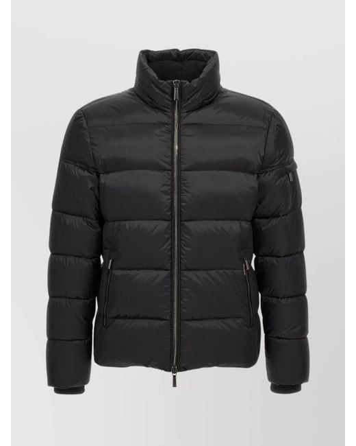 Moorer 'Brett' Bomber Jacket With Hood And Quilted Pattern in Black for ...