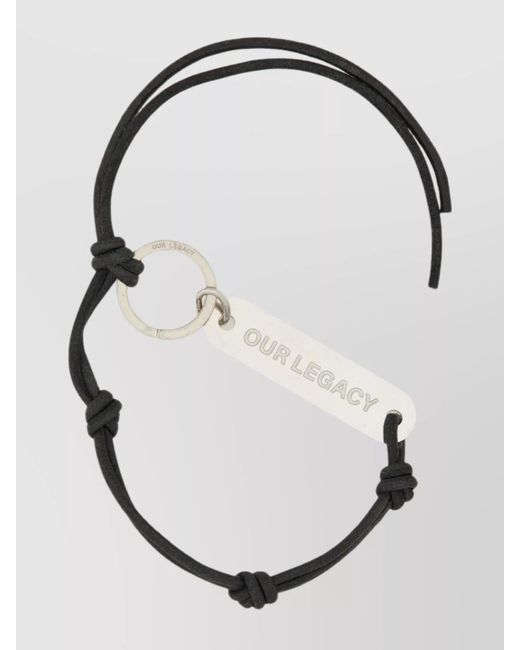 Our Legacy Leather Keychain Knot Detailing in White for Men | Lyst